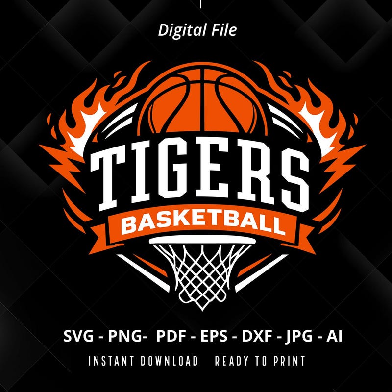 Tiger Spirit Basketball Svg - Etsy