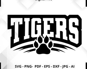Tigers SVG PNG, Tigers Paw Svg, Tigers Mascot Svg, Tigers Cheer Svg, Tigers Vibes Svg, School ...