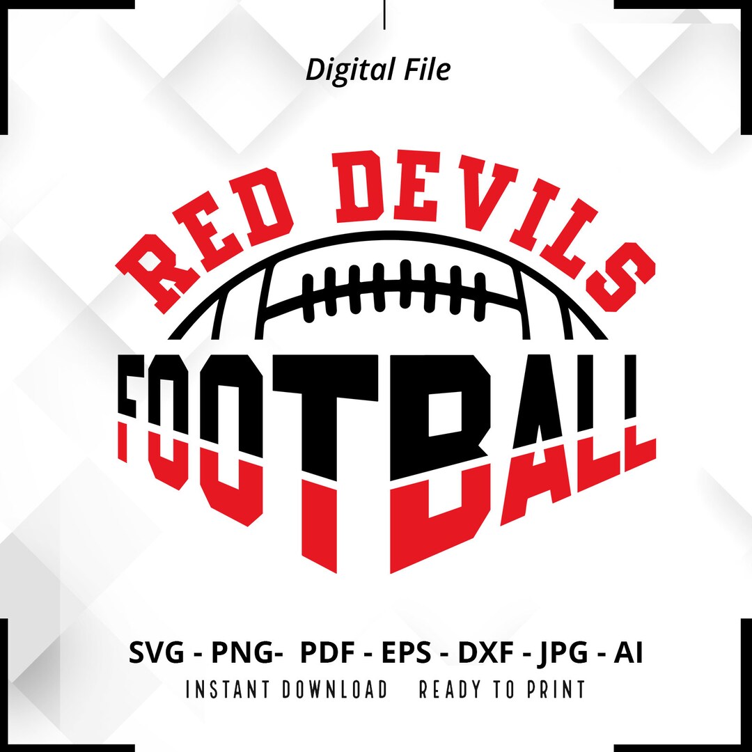 Red Devils Football SVG PNG, Red Devils Svg, Football Svg, Red Devils ...