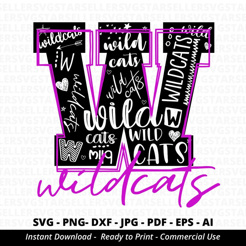 Wildcats Football Svg - Etsy