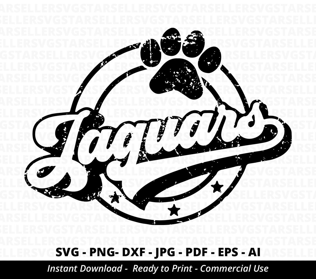 Retro Jaguars SVG, Paw Print, Mascot (digital Files) - Etsy