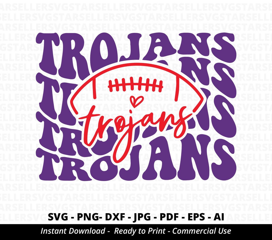 Trojans Football SVG PNG, Trojans Svg,stacked Trojans Svg,trojans ...