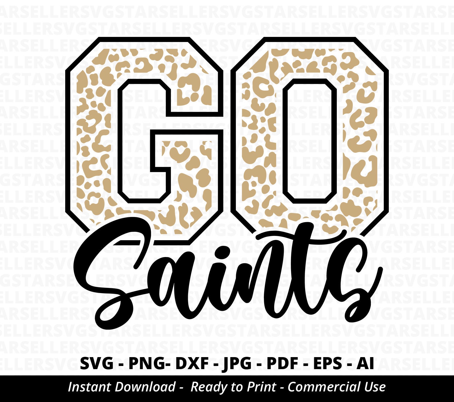 Leopard Go Saints SVG Saints Cheer Svgsaints Mascotsaints - Etsy