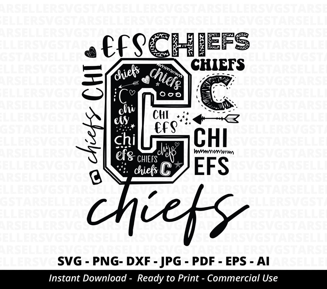 Chiefs SVG, Chiefs Typography Svg, Chiefs Football Svg, Typography ...