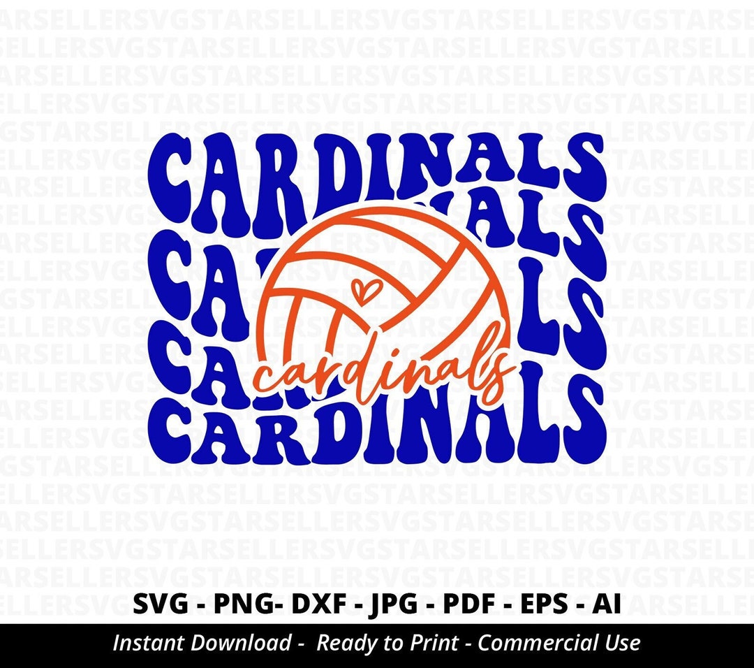 Cardinals Volleyball SVG PNG, Cardinals Svg,stacked Cardinals Svg ...
