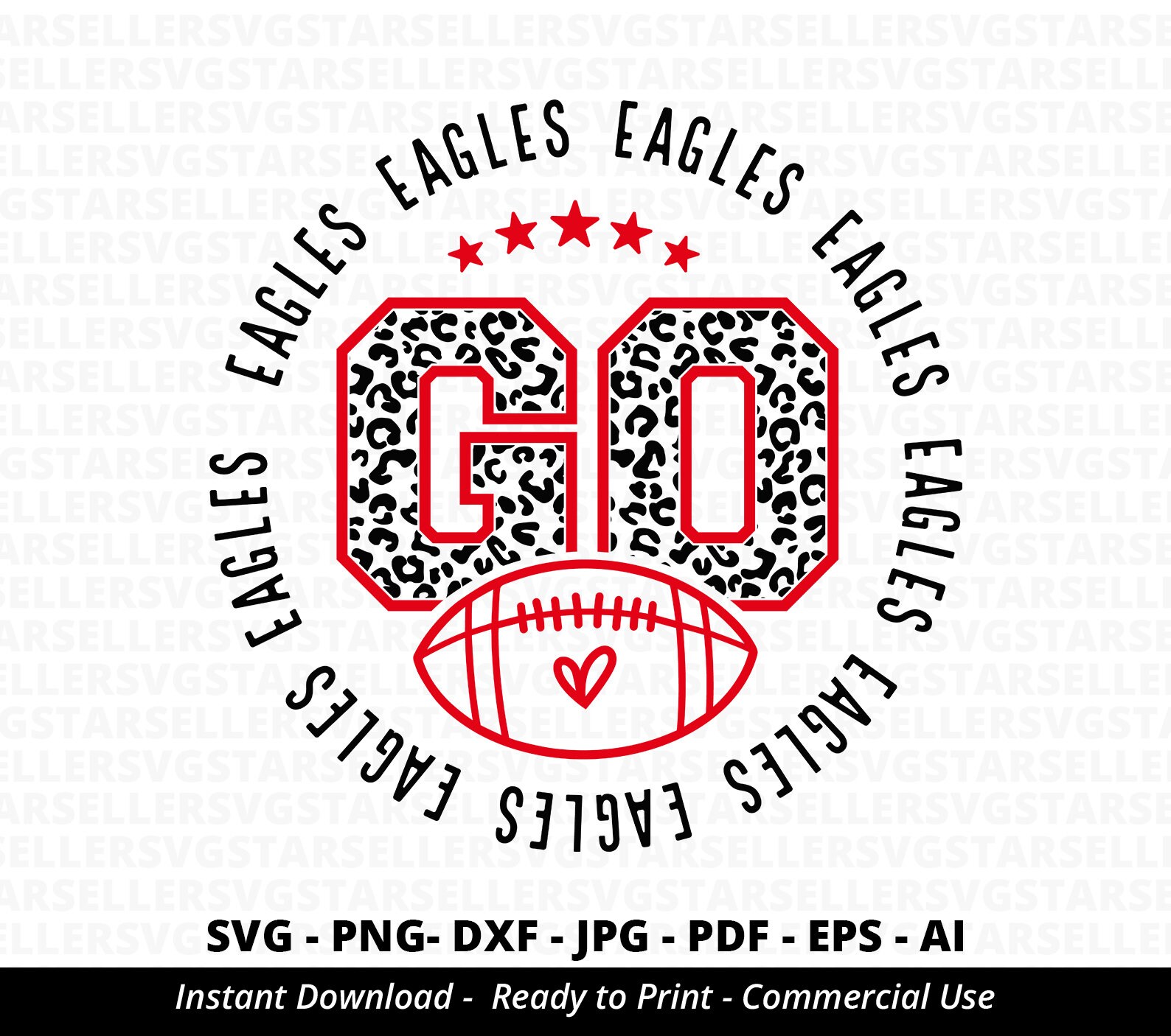Go Eagles Football SVG Pngeagles Svgleopard Go Eagles - Etsy