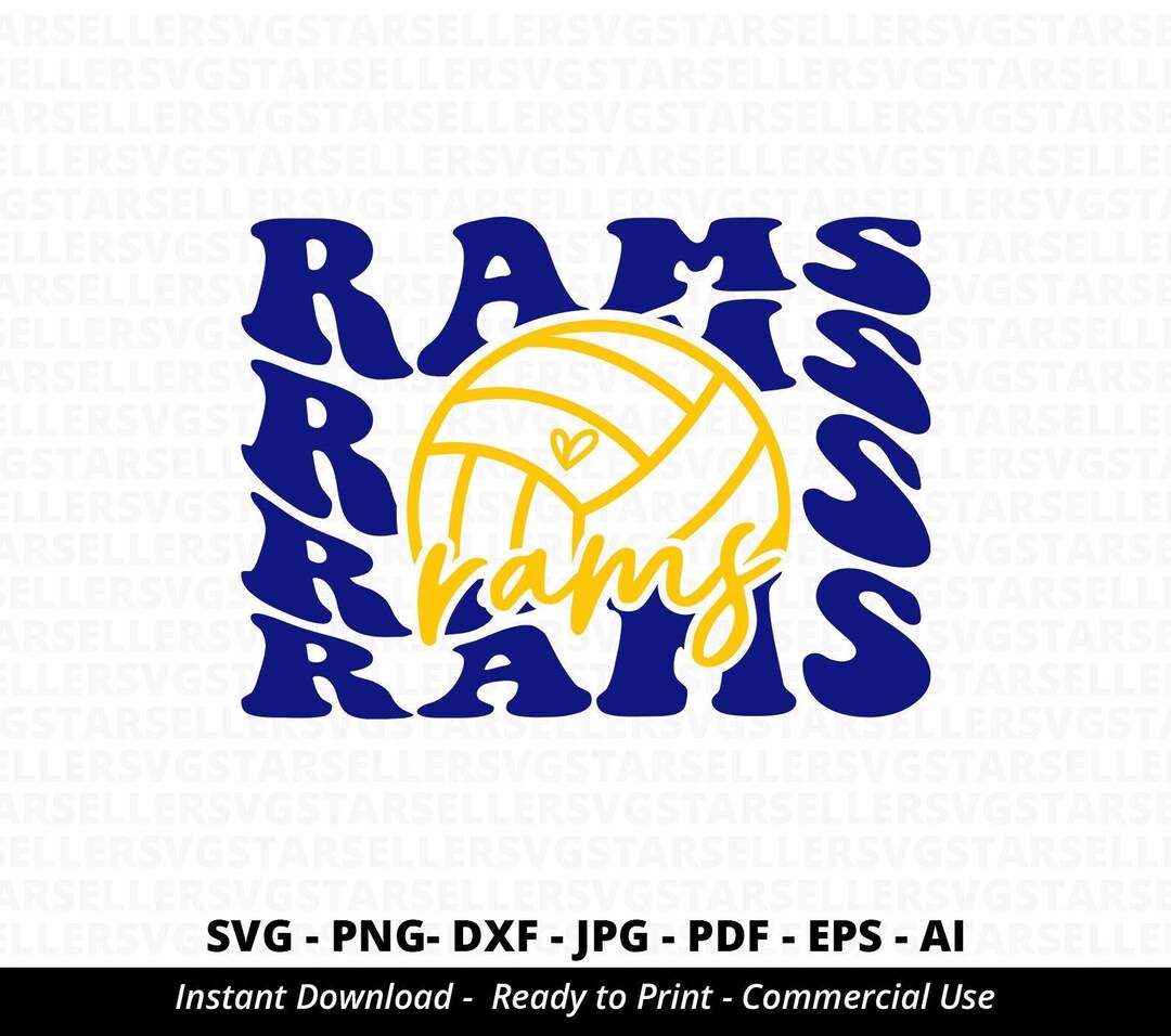 Rams Volleyball SVG PNG, Rams Svg,stacked Rams Svg,rams Mascot Svg,rams ...