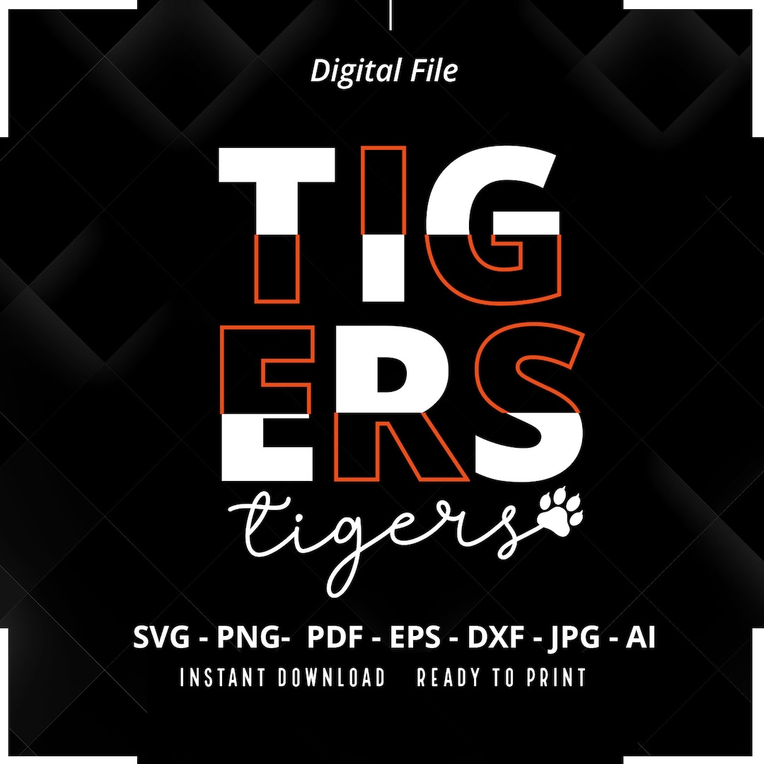Tigers SVG PNG, Tigers Paw Svg, Tigers Mascot Svg, Tigers Cheer Svg ...