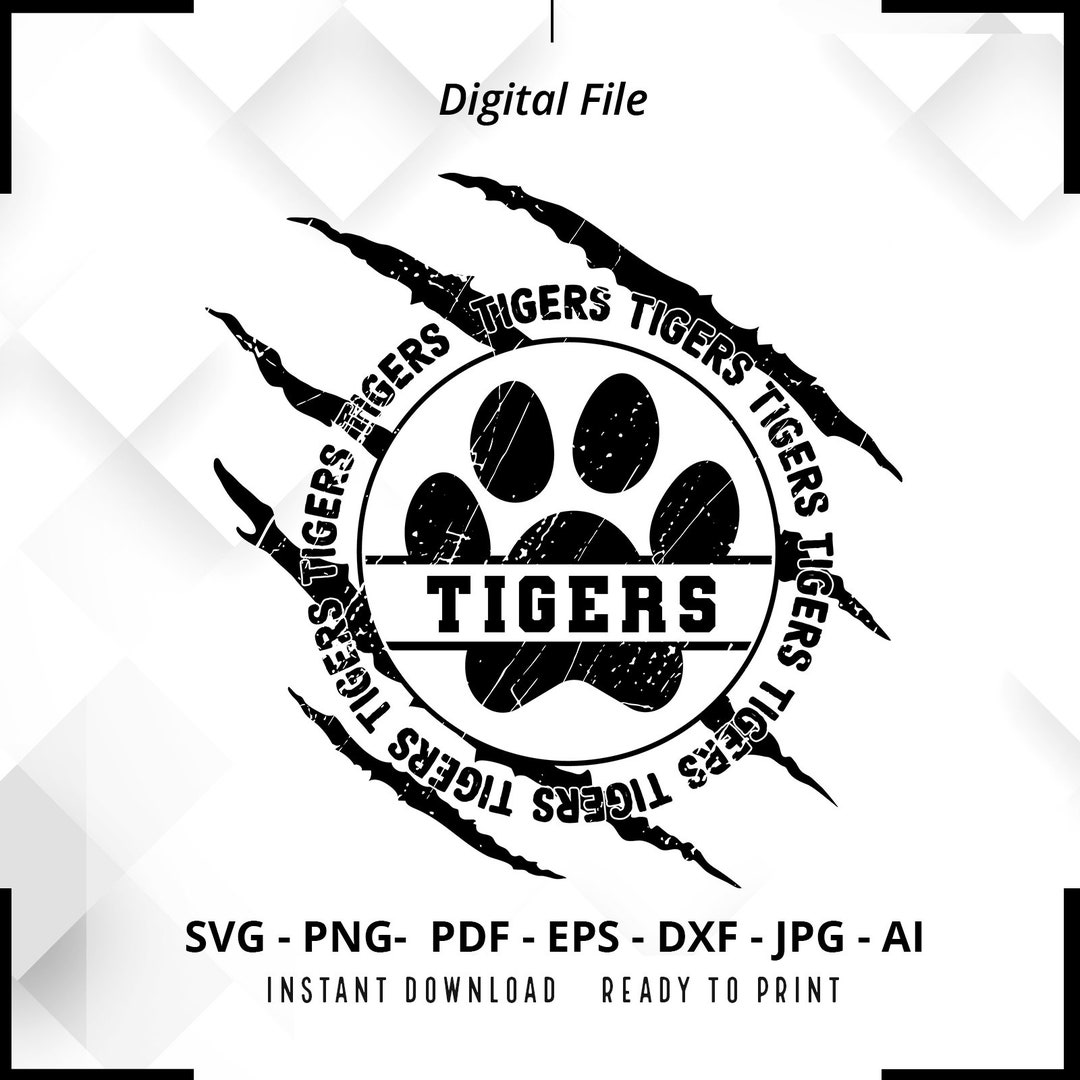 Tigres SVG PNG, Pata de Tigres svg, Mascota de Tigres svg, Tigres Cheer ...