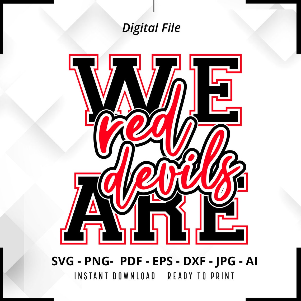 Red Devils Mascot SVG, We Are Red Devils, Cut File (digital Download ...