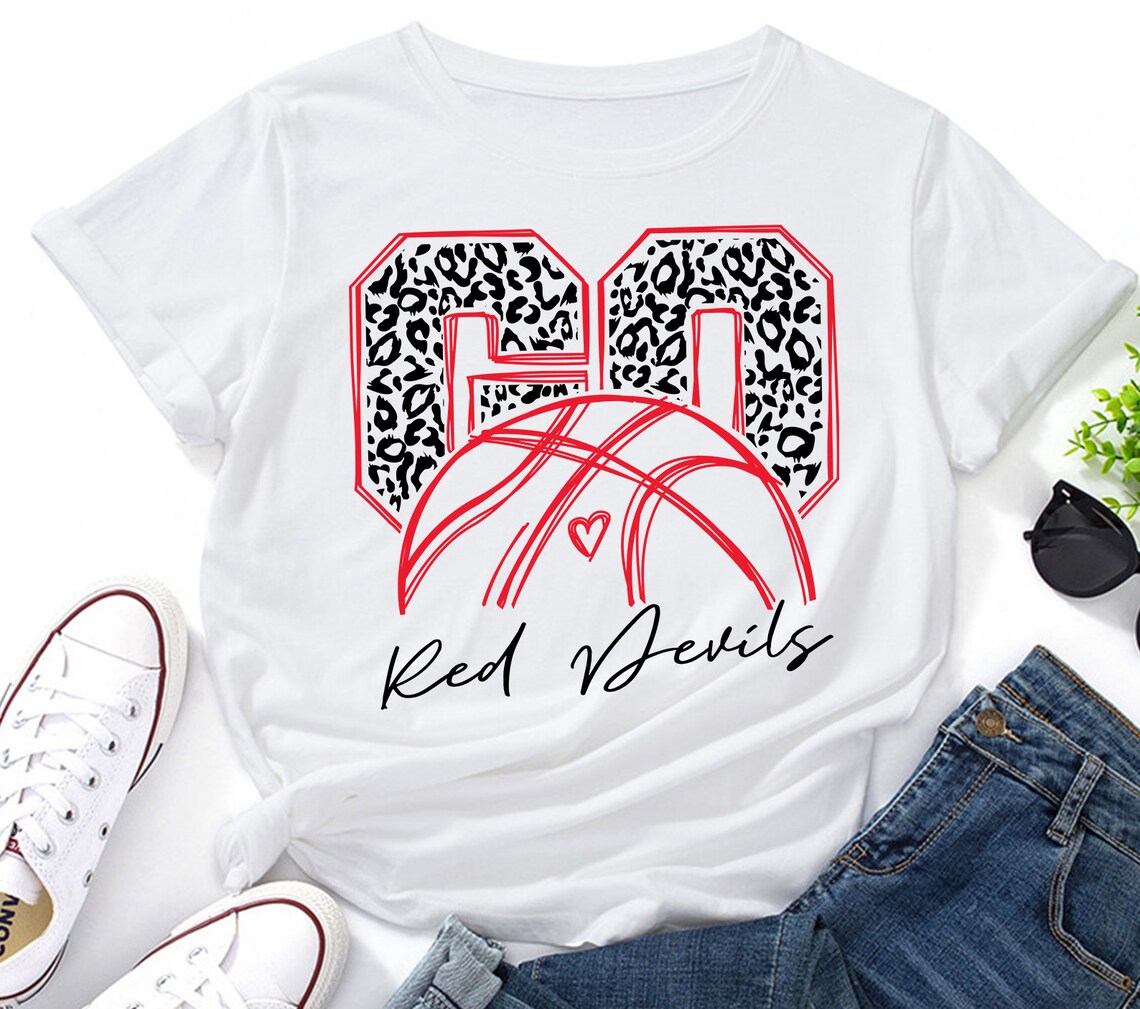 Go Red Devils Basketball Svgred Devils Svggo Leopard Red - Etsy