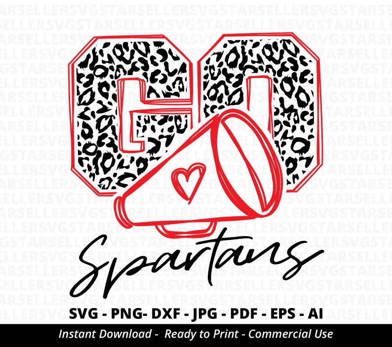 Go Spartans Leopard Svgspartans Cheer Svgspartans Mascot - Etsy