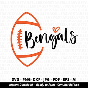 Bengals Football SVG PNG, Bengals Svg,bengals Shirt Svg,bengals Mascot ...