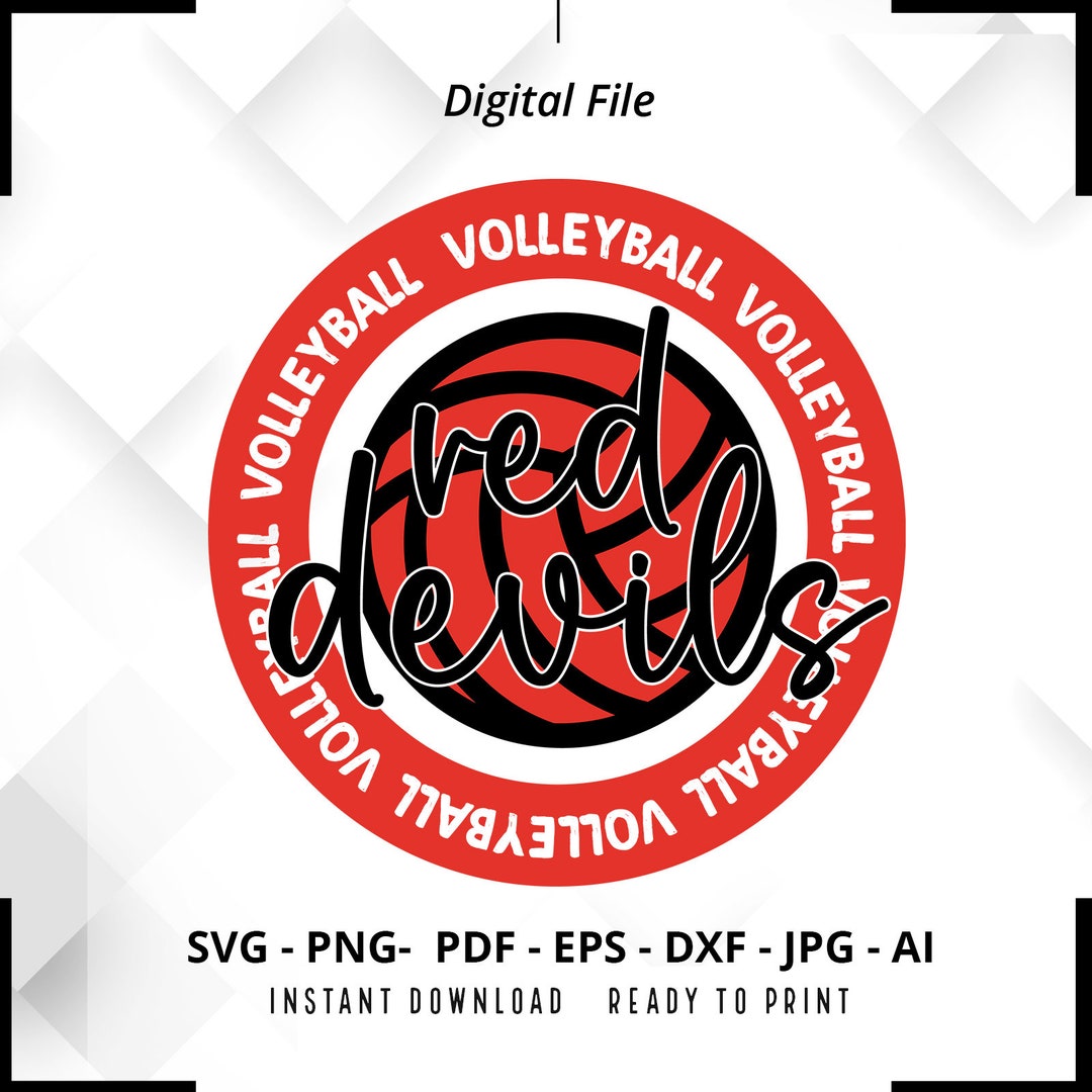 Red Devils Volleyball SVG PNG, Red Devils Svg, Red Devils Cheer Svg, Volleyball Svg, Red Devils ...
