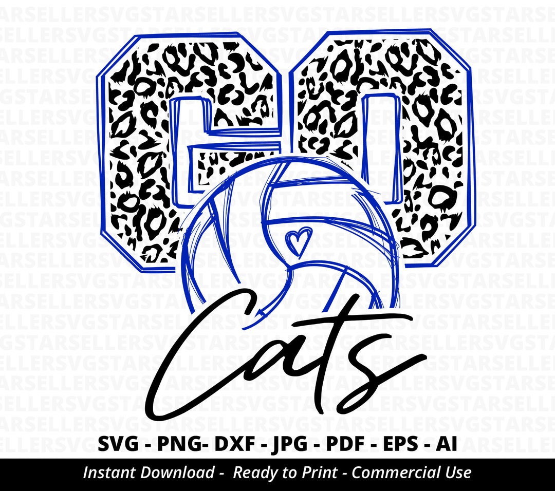Go Cats Svg,cats Volleyball Svg,volleyball Mom Svg,cats Svg,cats Mascot ...