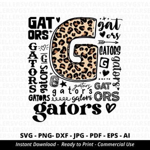 Gators SVG PNG, Gators Mascot Svg,gators Football Svg,gators Leopard ...