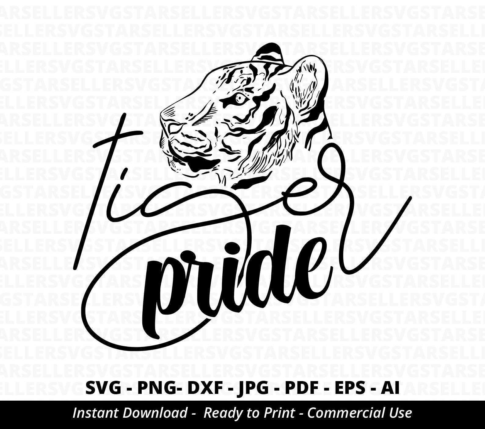 Tiger Pride Mascot Svg,leopard Tiger Svg,tiger Shirt Svg,tiger Mascot ...