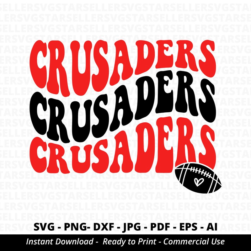 Crusaders Svg With Heart - Etsy