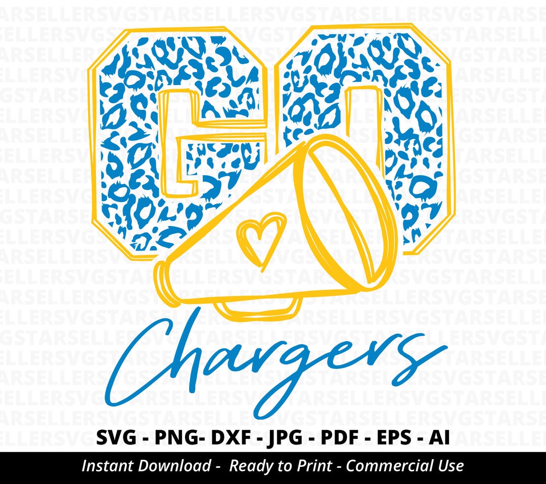 Go Chargers SVG, Cheer Mascot, Football Mom (digital Files) - Etsy