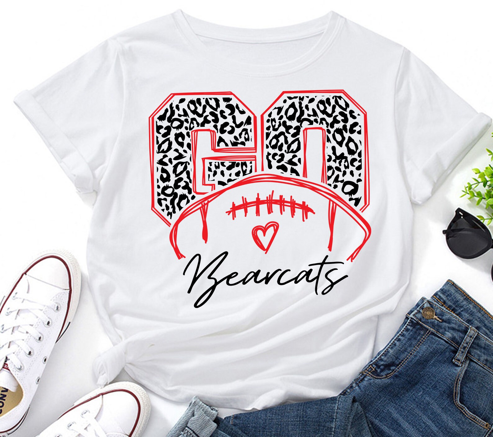 Go Bearcats Football Svgbearcats Svgleopard Go Bearcats - Etsy