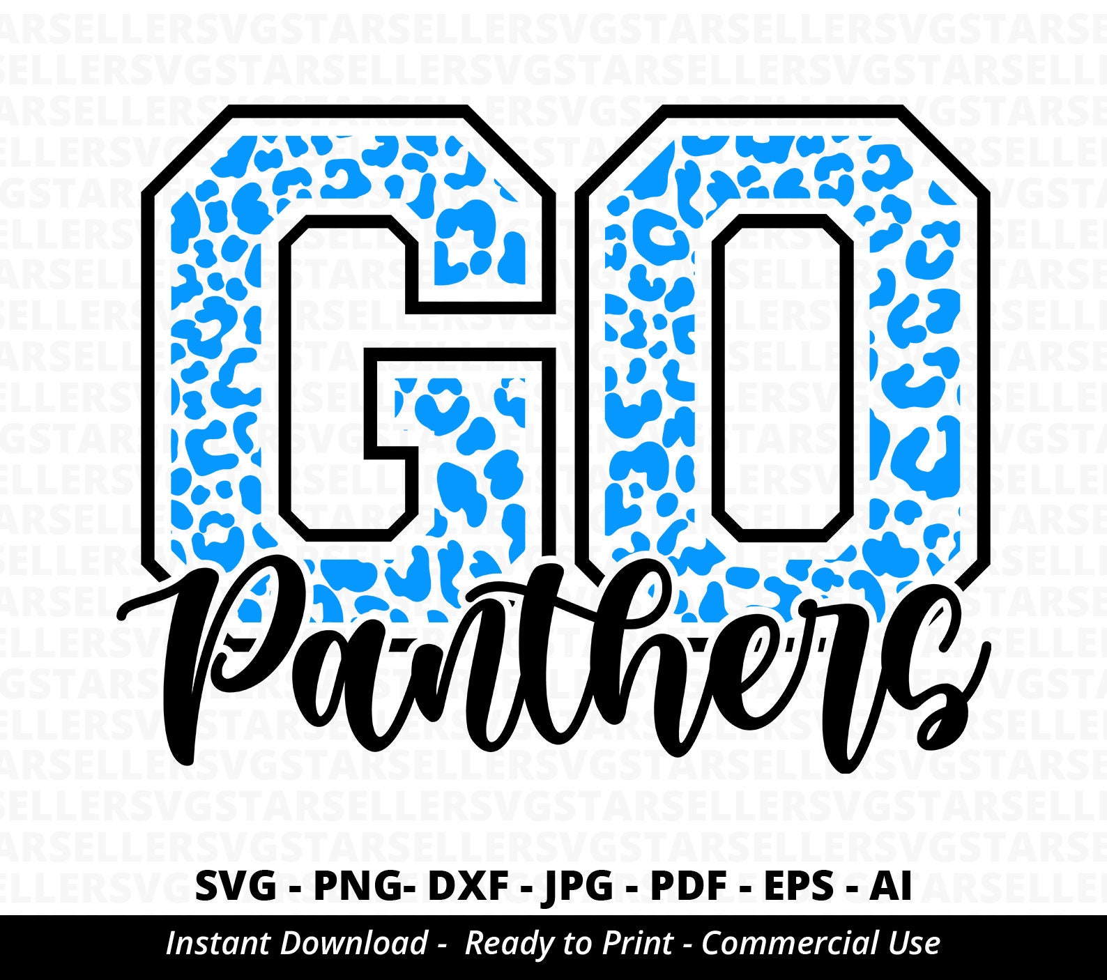 Leopard Go Panthers SVG Panthers Cheer Svgpanthers Mascot - Etsy