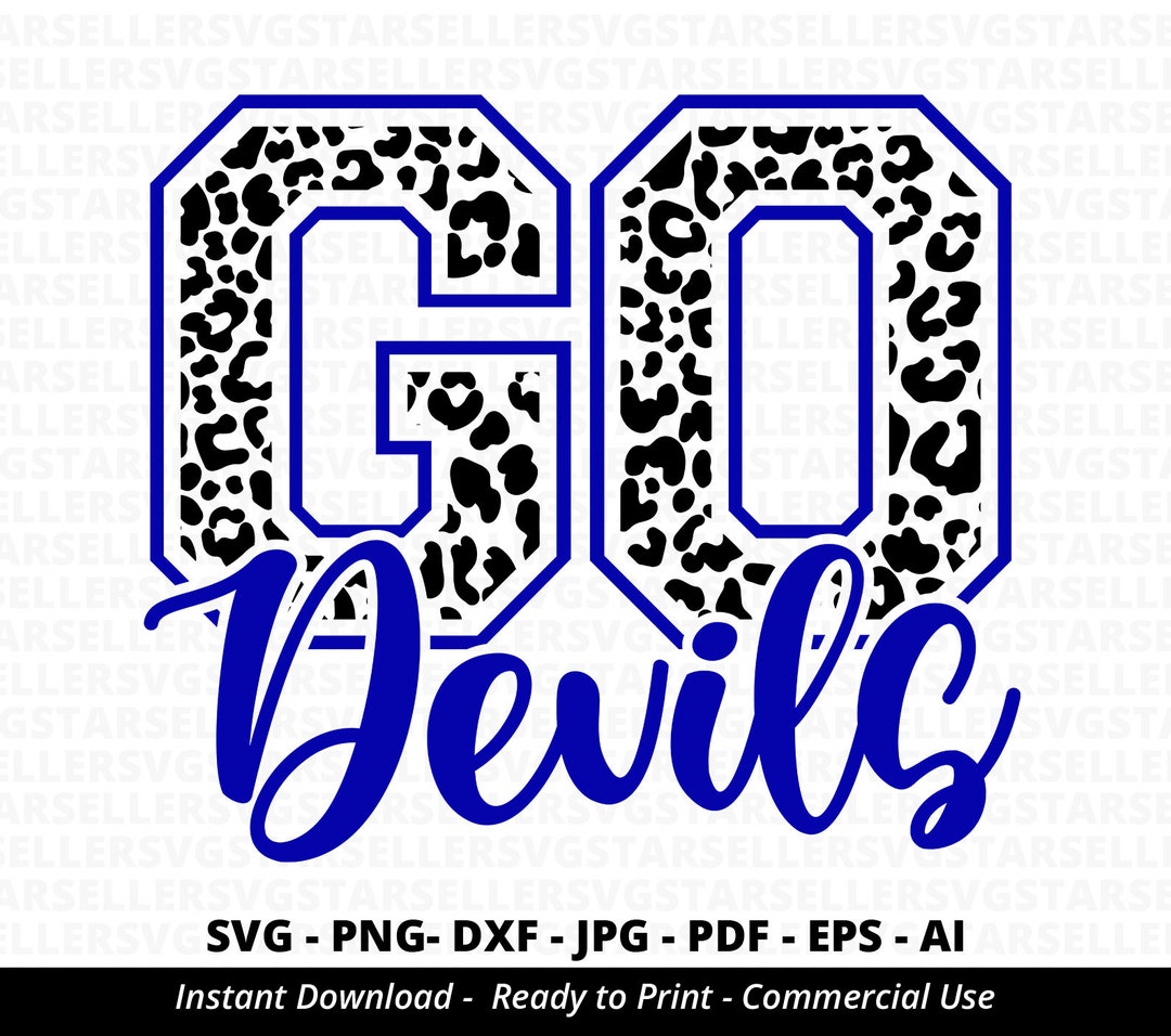 Leopard Go Devils Svg,devils Cheer Svg,devils Mascot Svg,devils Svg ...