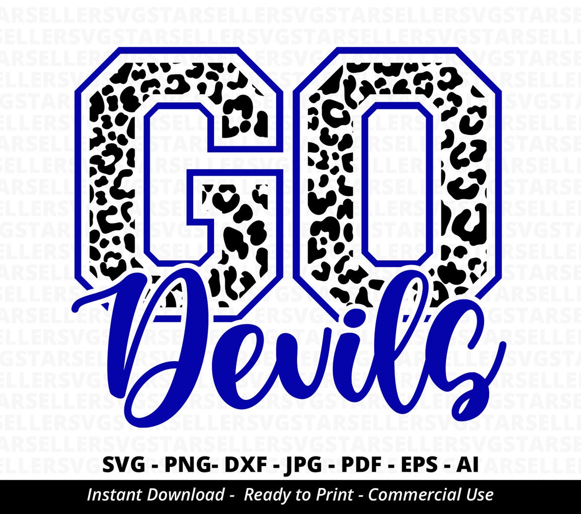 Leopard Go Devils Svgdevils Cheer Svgdevils Mascot - Etsy