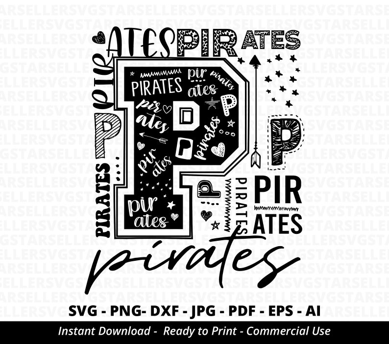 Pirates Svgpirates Mascot Svgpirates Typography Svgpirates - Etsy