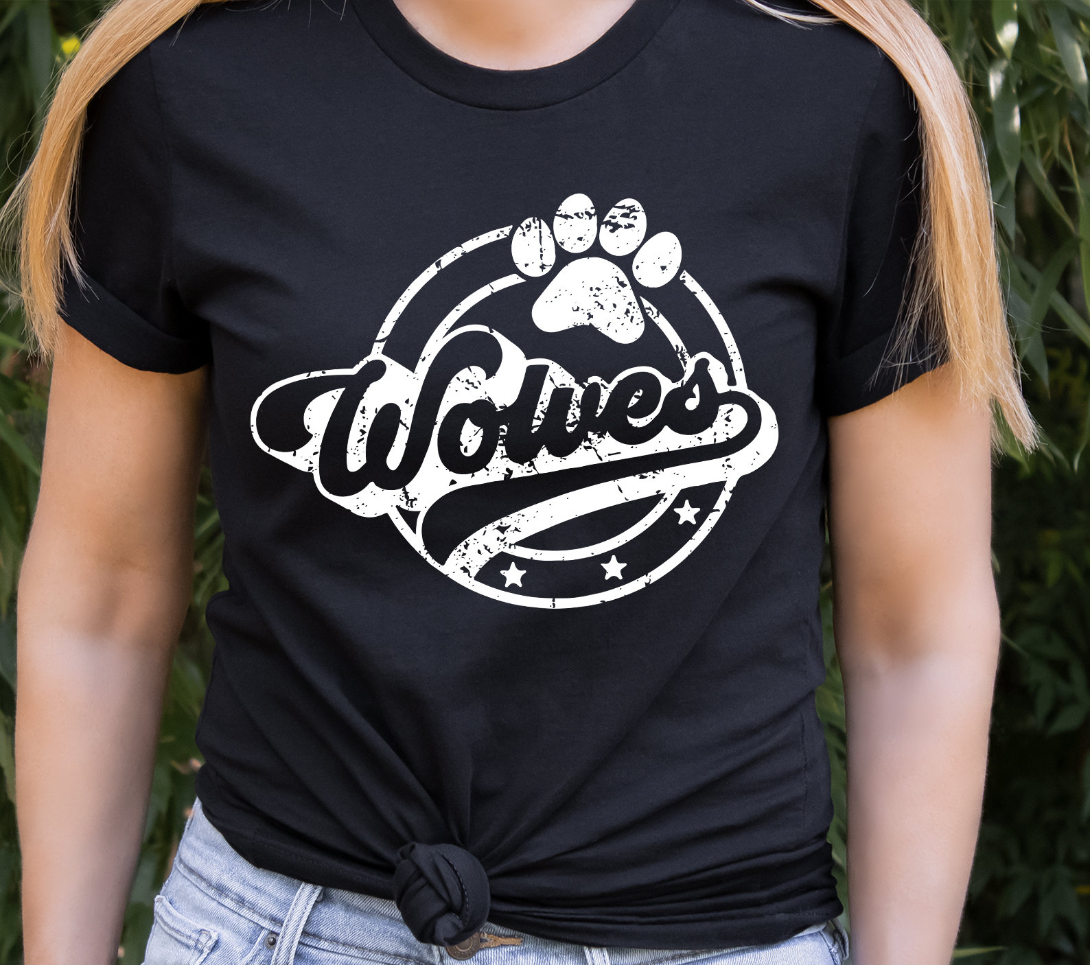 Retro Wolves Mascot SVG, Wolves Paw Print, School Team (digital Files ...