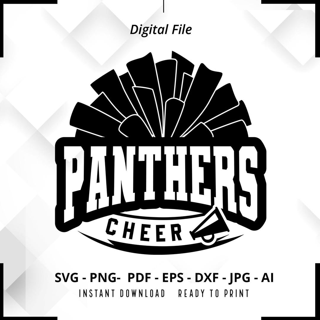 Panthers SVG PNG, Panthers Cheer Svg, Panthers Pom Pom Svg, Panthers ...