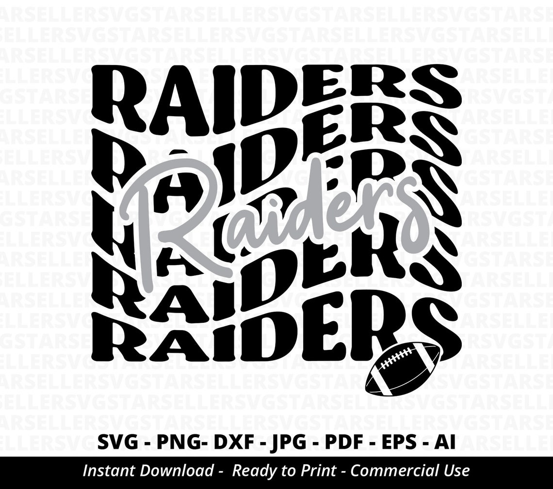 Raiders SVG Stacked Raiders Svgteam Mascotschool Team - Etsy