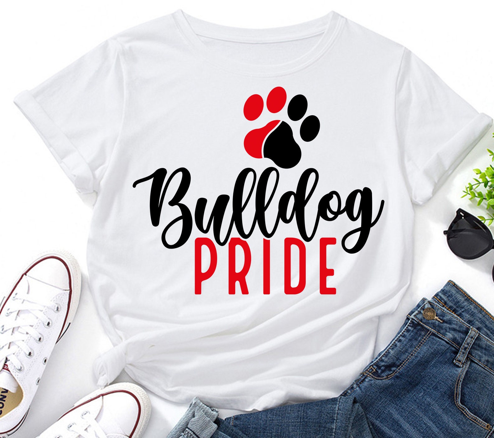 Bulldog Pride SVG, Paw Print, School Team Mascot (digital Files) - Etsy