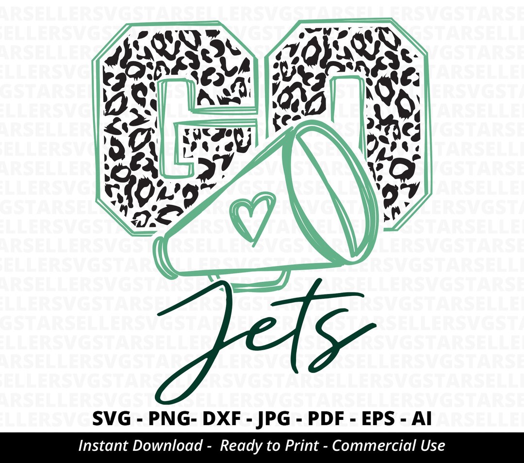 Go Jets Leopard Svg,jets Cheer Svg,jets Mascot Svg,jets Svg,cheer ...