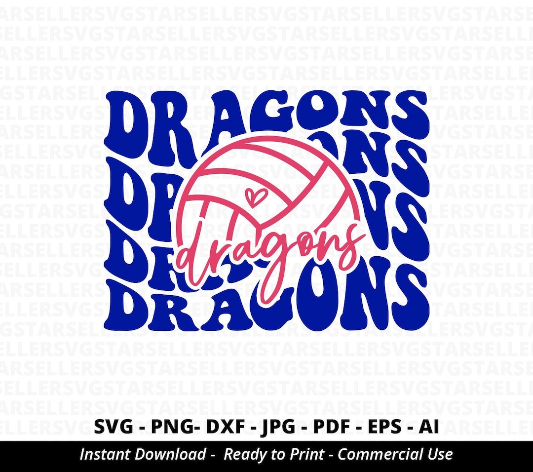 Dragons Volleyball SVG PNG, Dragons Svg,stacked Dragons Svg,dragons ...