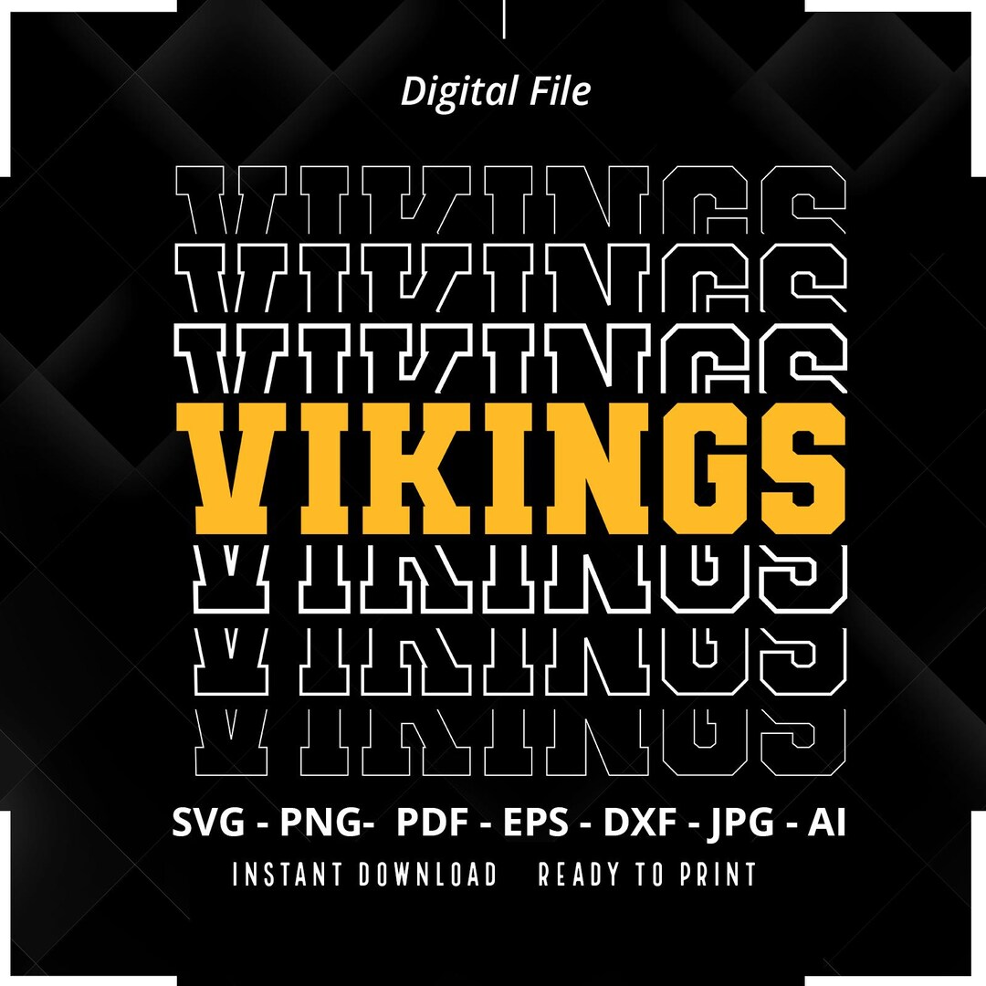 Vikings SVG PNG, Stacked Vikings Svg, Vikings Team Mascot, School Team ...