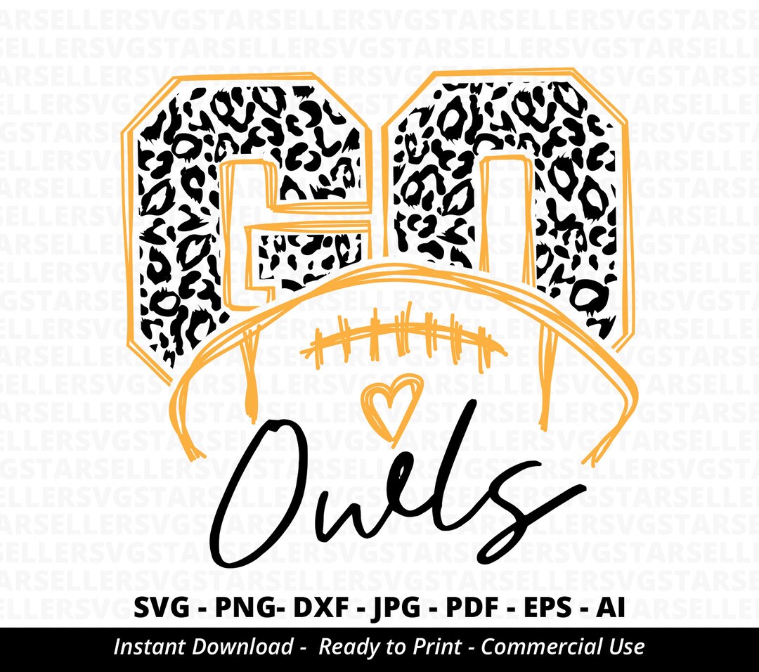 Leopard Go Owls Football SVG, School Spirit Pride (digital Download) - Etsy