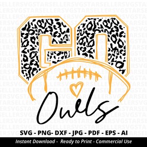 Leopard Go Owls Football SVG, School Spirit Pride (digital Download) - Etsy