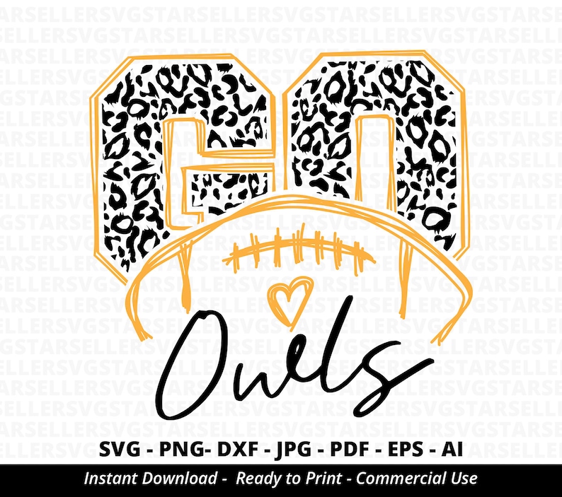 Leopard Go Owls Svgowls Football Svgowls Svgowls Mascot - Etsy