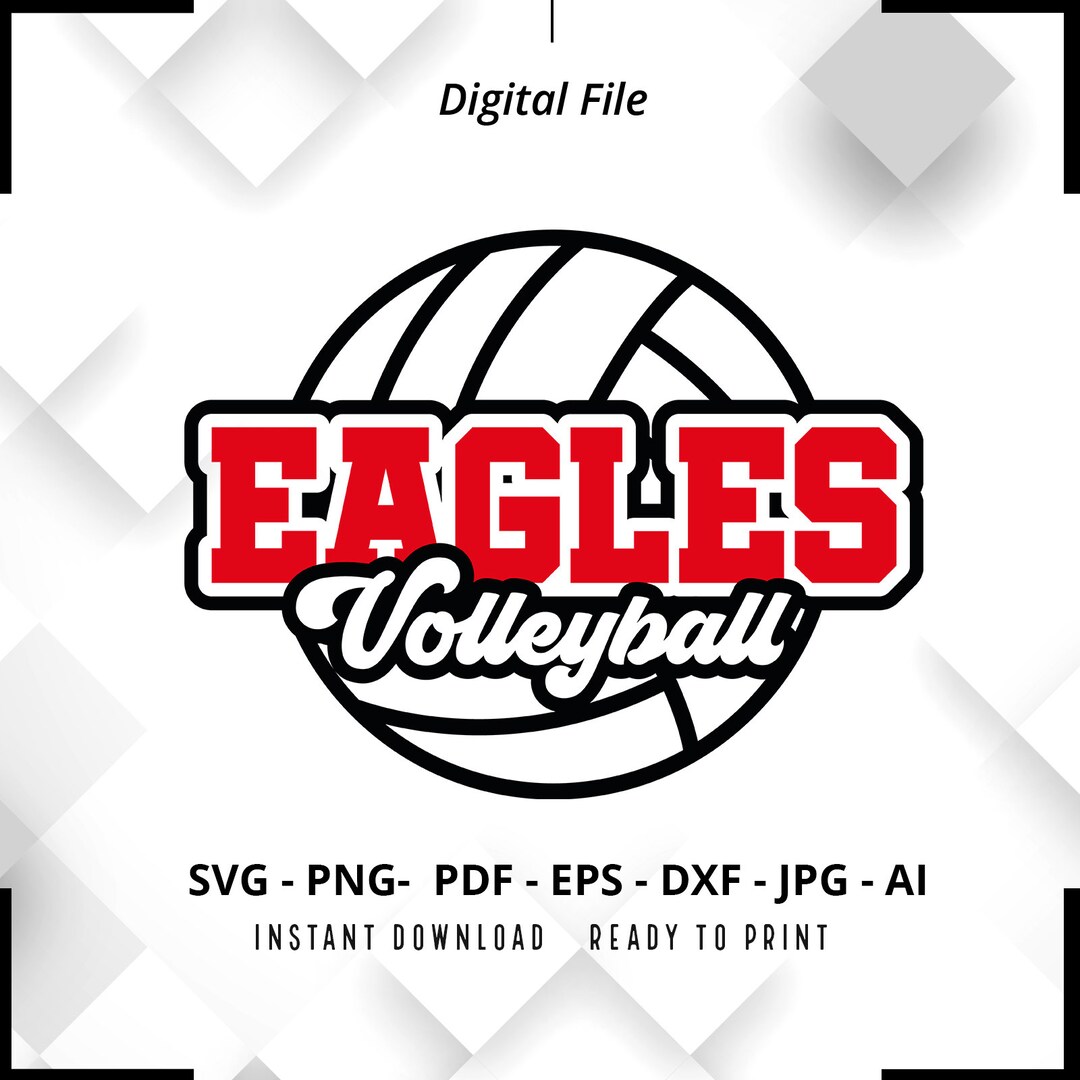 Eagles Volleyball SVG PNG, Eagles Svg, Eagles Cheer Svg, Volleyball Svg ...