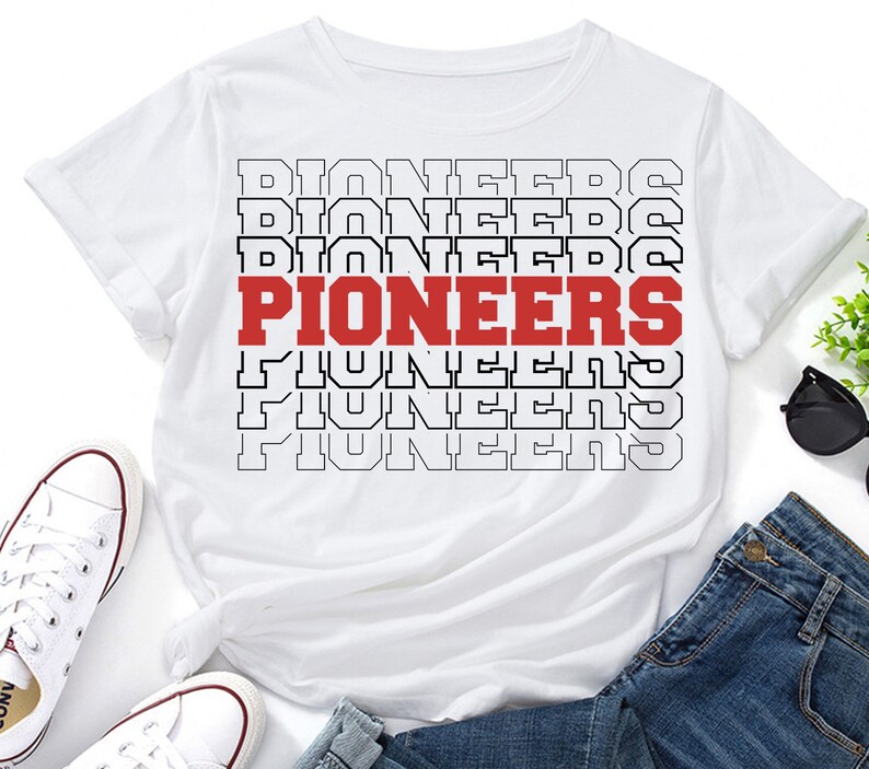 Pioneers SVG PNG, Stacked Pioneers Svg, Team Mascot, School Team Svg ...
