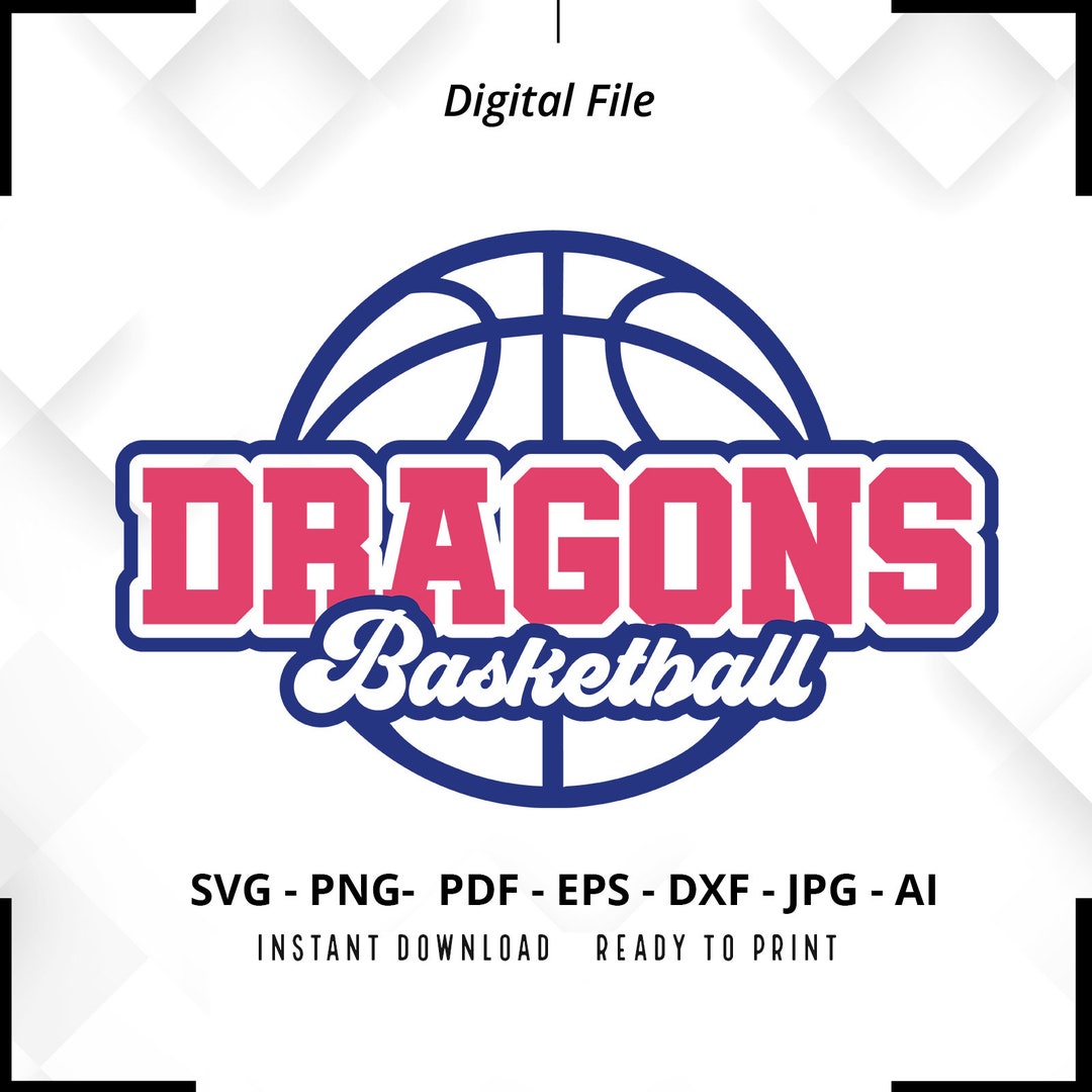 Dragons Basketball SVG PNG, Dragons Svg, Dragons Cheer Svg, Basketball ...