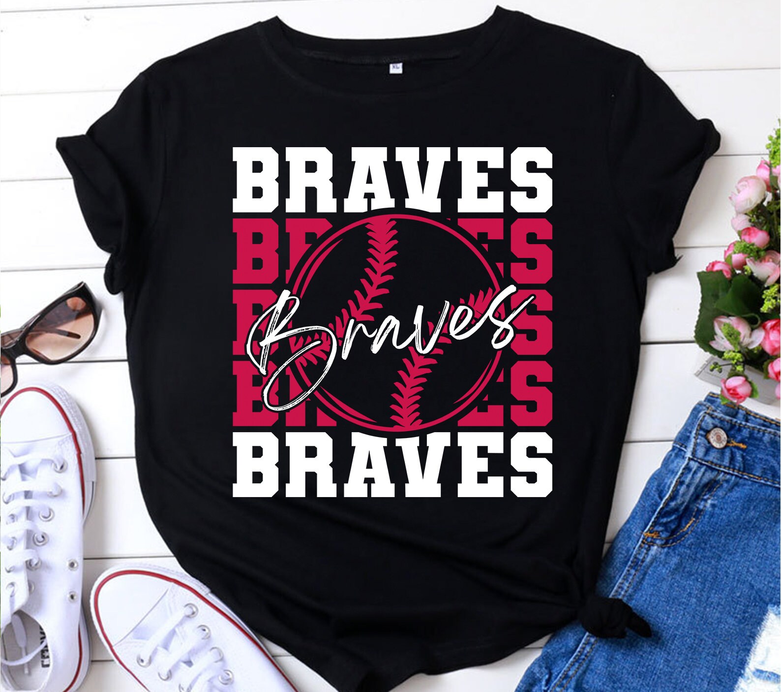 Braves Baseball SVG PNG Stacked Braves Svgbraves Svgbraves - Etsy