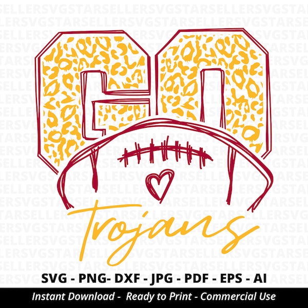 Trojans Football Svg - Etsy