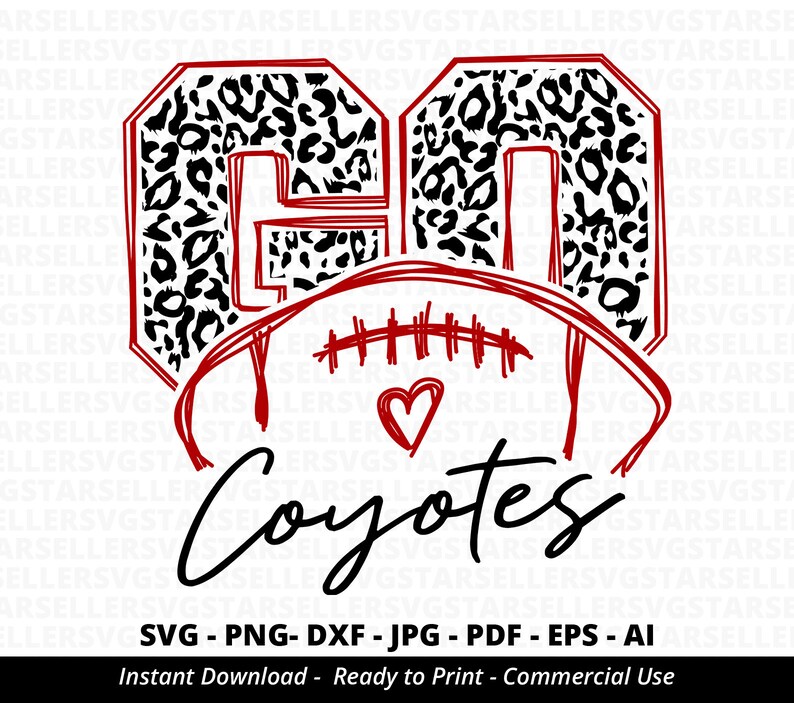 Go Coyotes Football SVG, Leopard Mascot Pride (digital Download) - Etsy