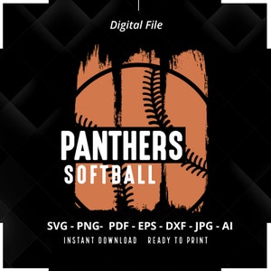 Panthers Softball SVG PNG, Panthers Svg, Softball Svg, Panthers Shirt ...
