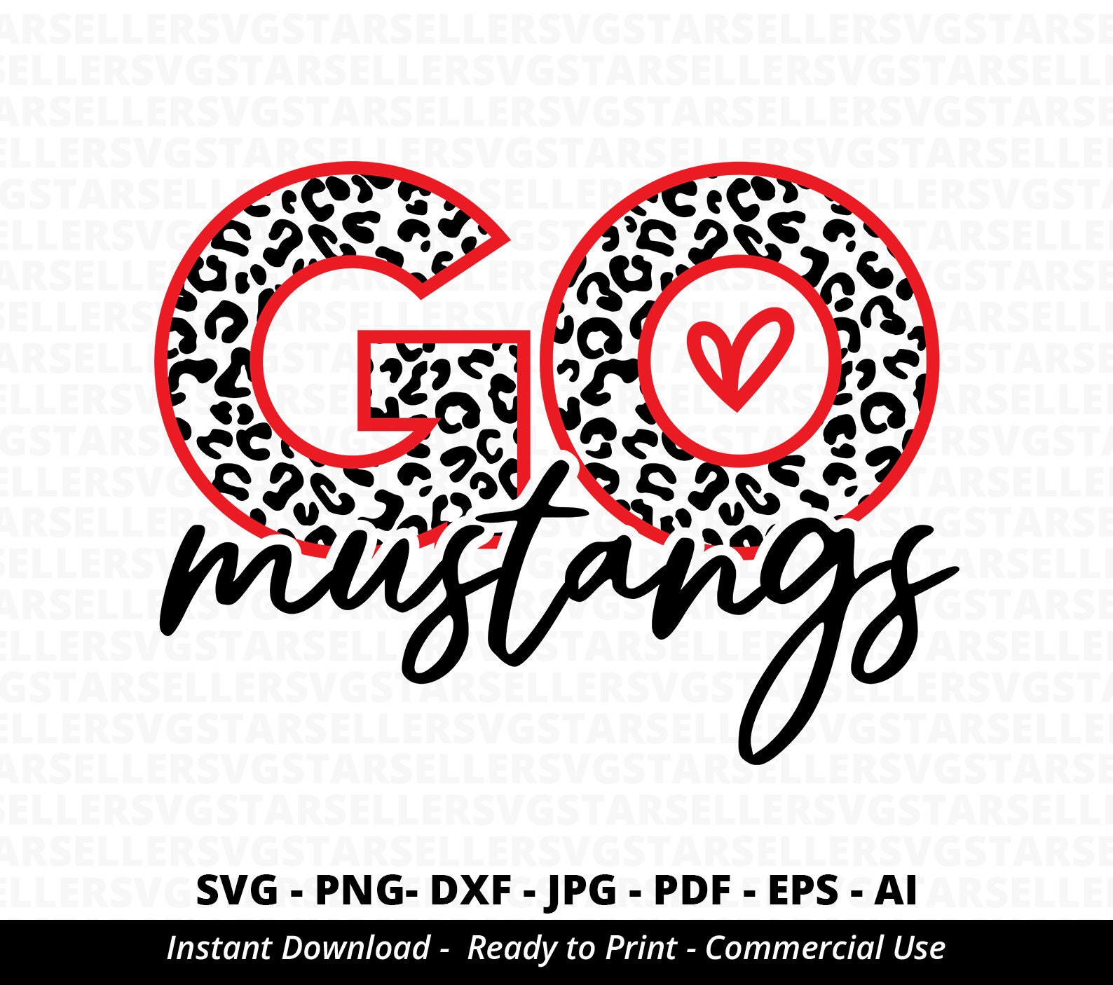 Go Mustangs SVG PNG, Mustangs Svg,leopard Go Mustangs Svg,mustangs ...