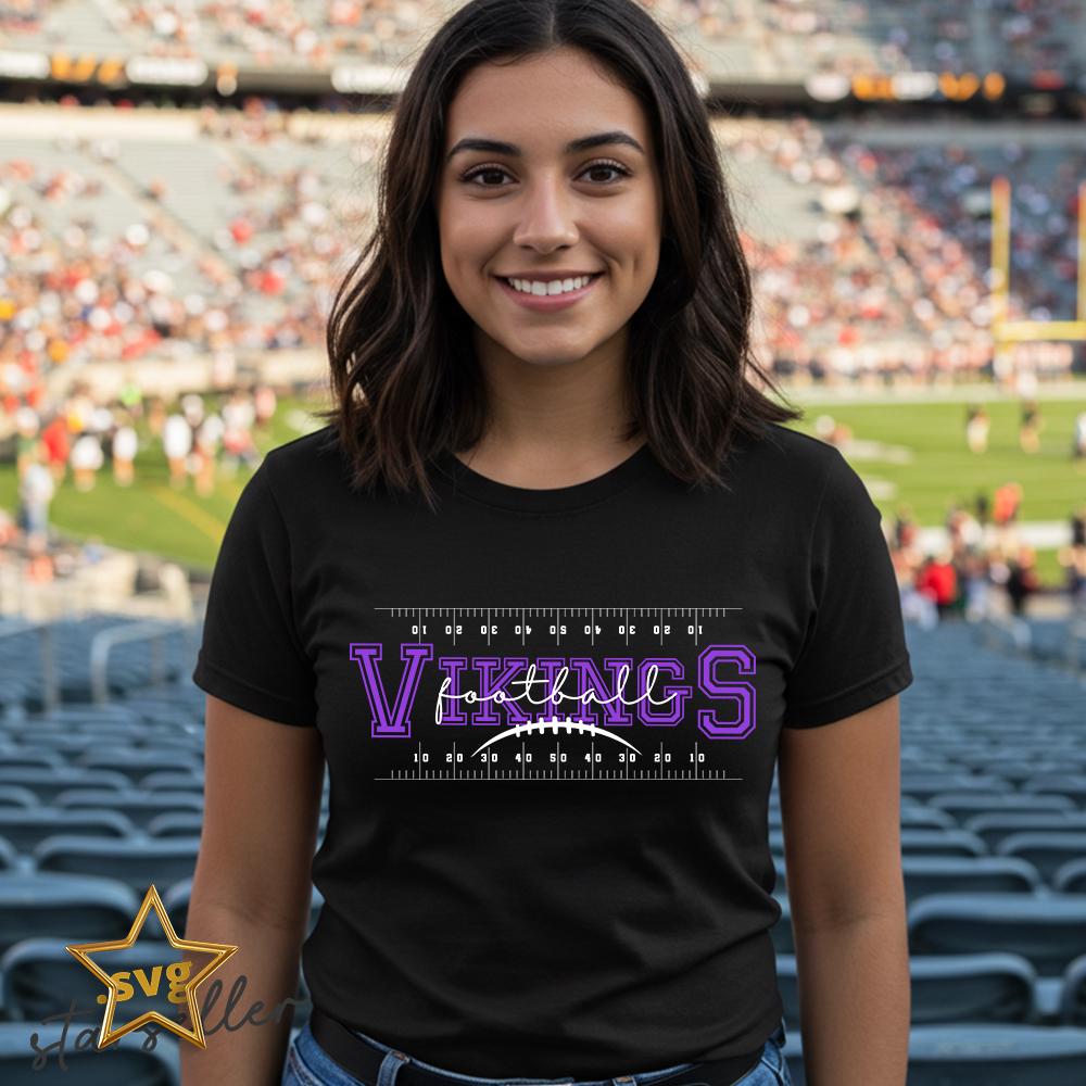 Vikings Football SVG PNG, School Team Vikings Cheer Shirt Design ...