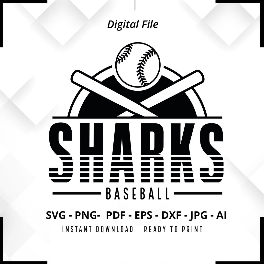 Sharks Baseball SVG PNG, Sharks Svg, Baseball Svg, Sharks Shirt Svg ...
