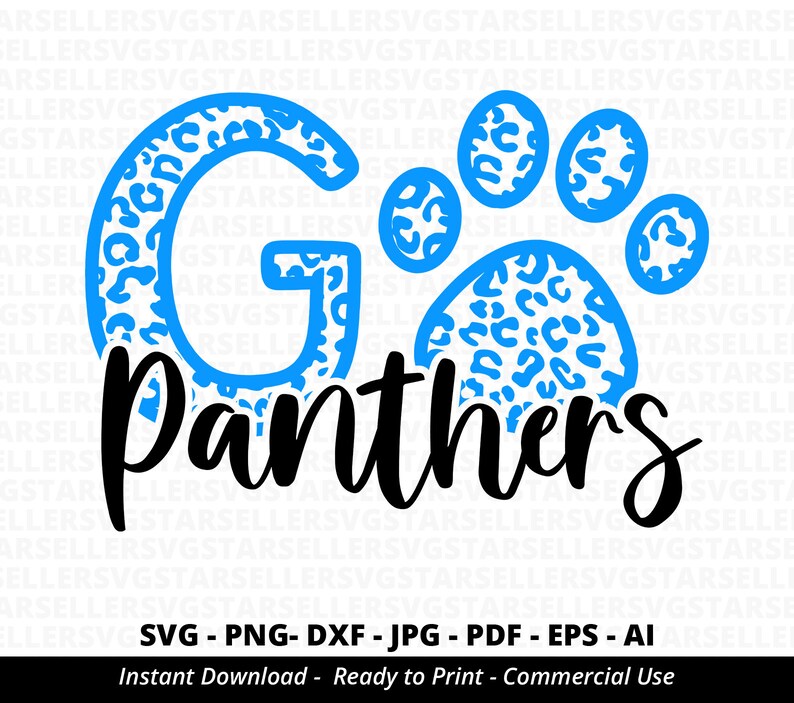 Go Panthers SVG Paw Svgpanthers Paw Svg Leopard Paw - Etsy