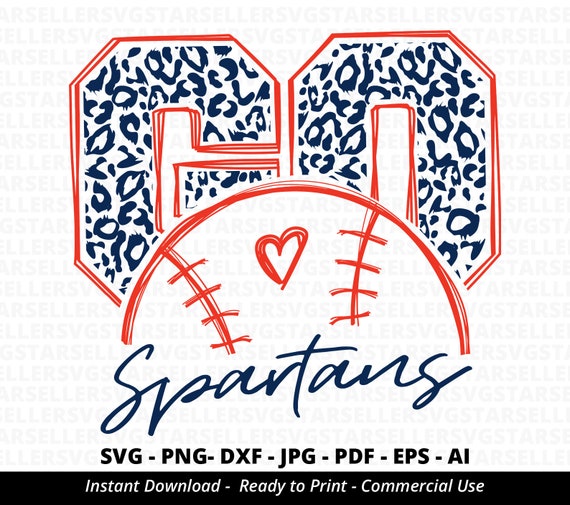 Go Spartans Svgspartans Baseball Svgleopard Spartans - Etsy